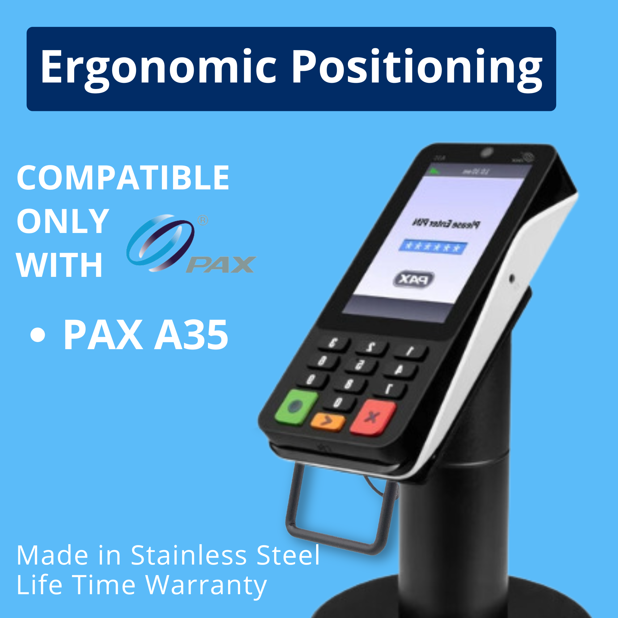 Supporto Ergonomico per Terminale di Pagamento POS PAX A35: La Soluzio