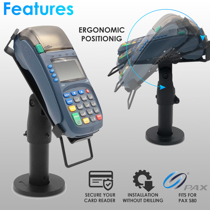 Card payment terminal stand PAX S80 | POS Valley